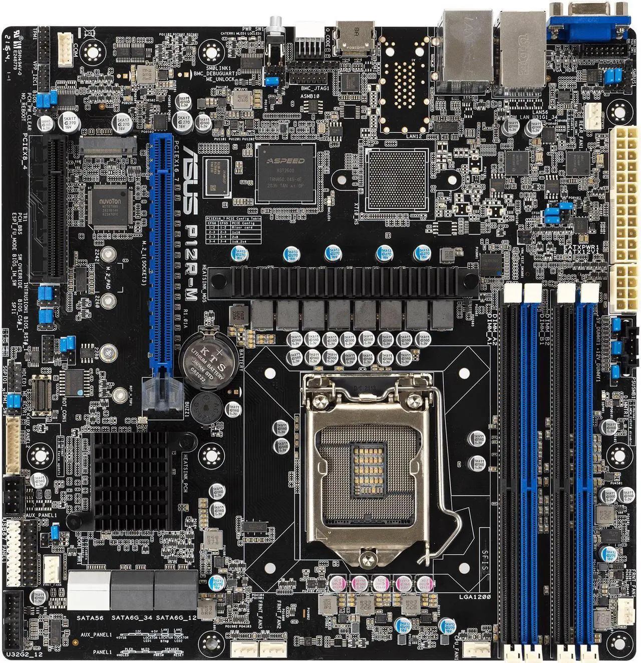 Intel® Xeon® E-2300 LGA 1200 Micro-ATX server motherboard with four ...