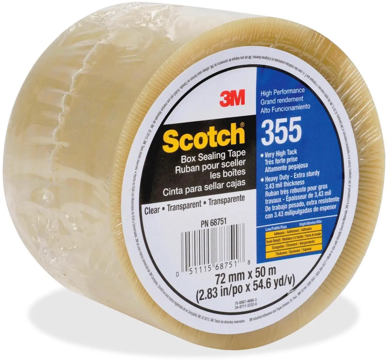 Scotch 35572X50CL Box-Sealing Tape 355 - Newegg.com
