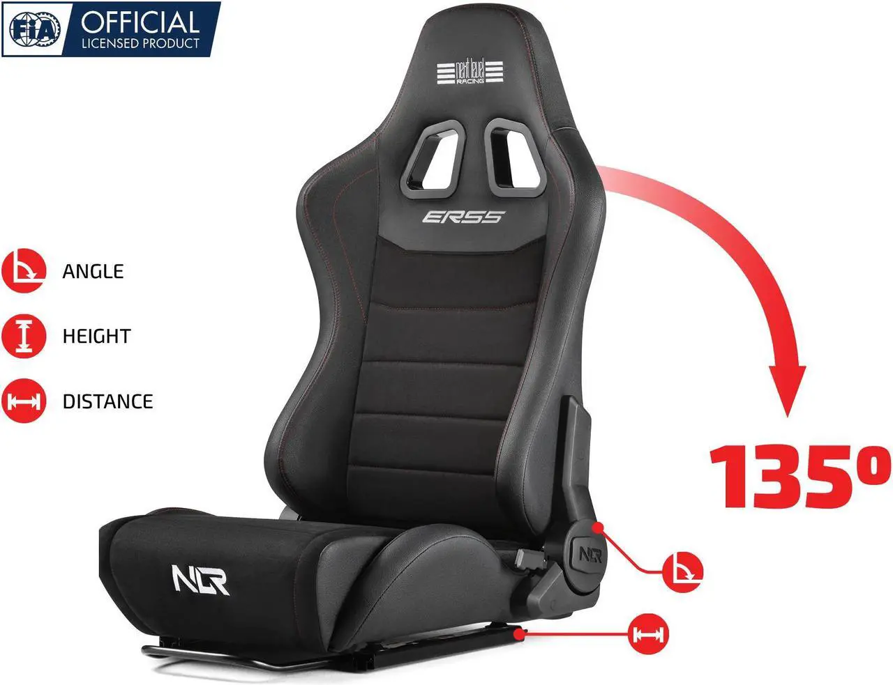 Next Level Racing NLR-E055 Ers5 Elite Reclining Seat Accs Leather Suede ...