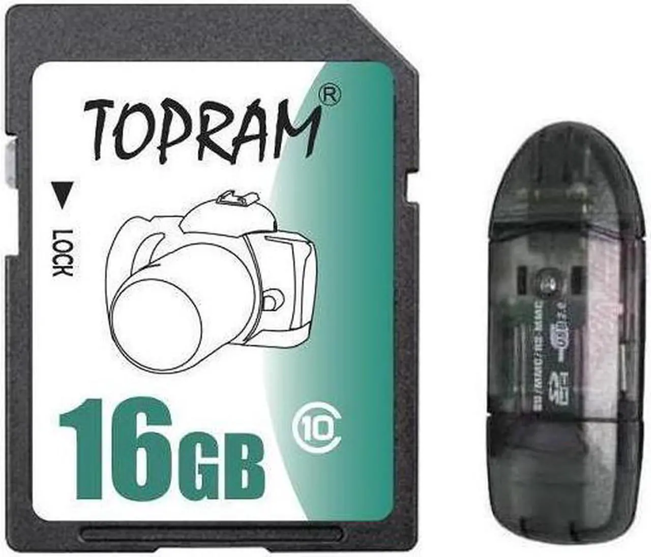 TOPRAM 16GB SD 16GB SDHC Card Class 10 Extreme Speed for Camera ...