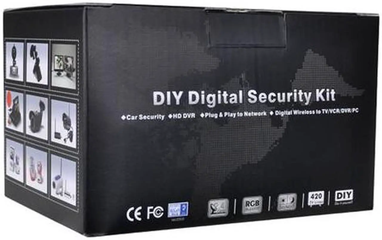 2.5" Wired Video Camera DIY Dash Cam Kit w/6 Bright Light LEDs, Mount ...