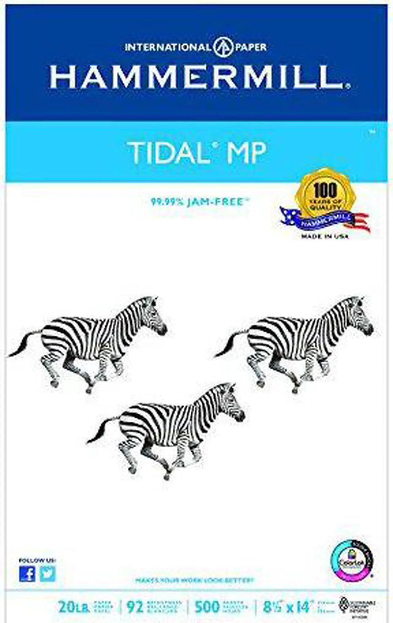 Hammermill Tidal MP Paper For Inkjet Print - Legal - 8.50" x 14" - 20 ...