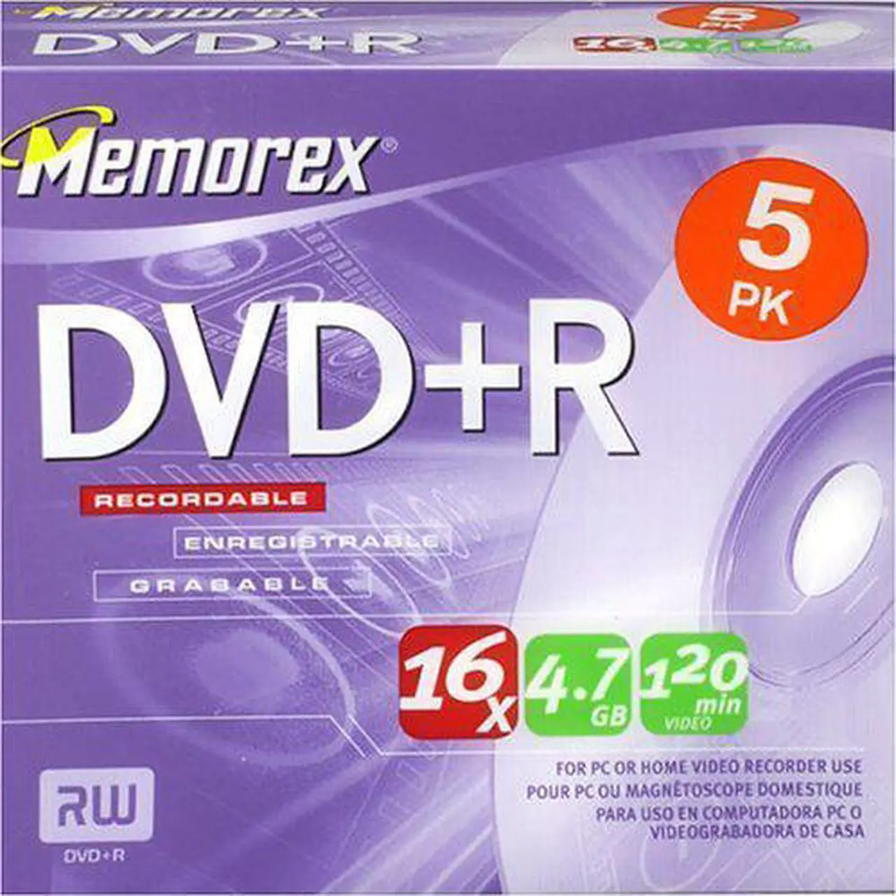memorex 4.7GB 16X DVD+R 5 Packs DVD Media Model 32025613 - Newegg.com