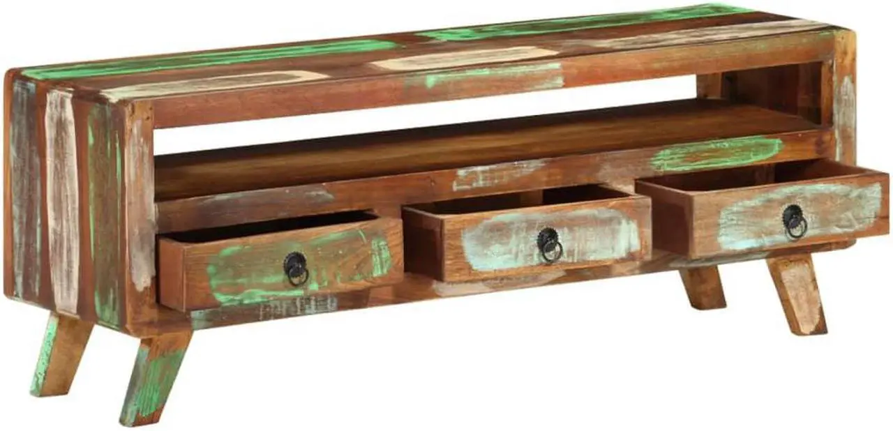 vidaXL TV Stand TV Console Sideboard TV Unit Multicolor Solid Reclaimed ...