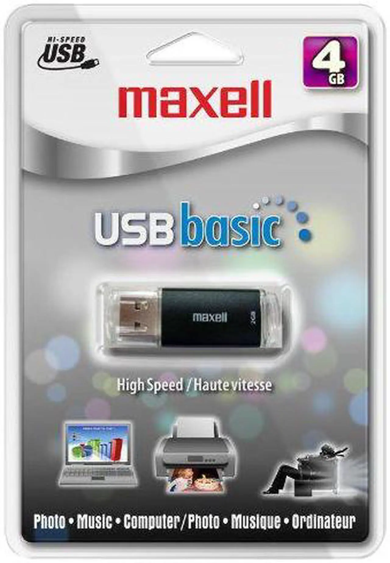 Maxell USB Basic USB-104BL 4 GB USB 2.0 Flash Drive - Black - 1 Pack ...
