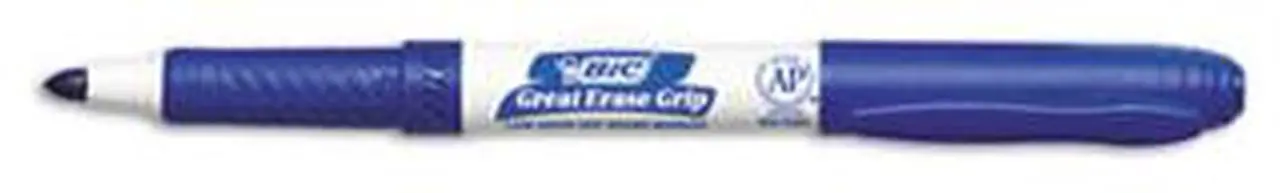 Bic GDE11BE Great Erase Grip Dry Erase Markers, Fine Point, Blue, Dozen ...