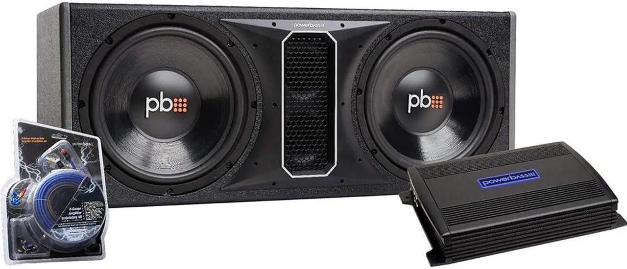 PowerBass Dual 12 inch Subwoofer Enclosure and Amp Kit - Newegg.com