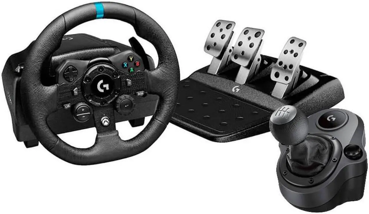 Logitech LOGG923XBXBU 923 Steering Wheel and Shifter Knob Bundle for ...