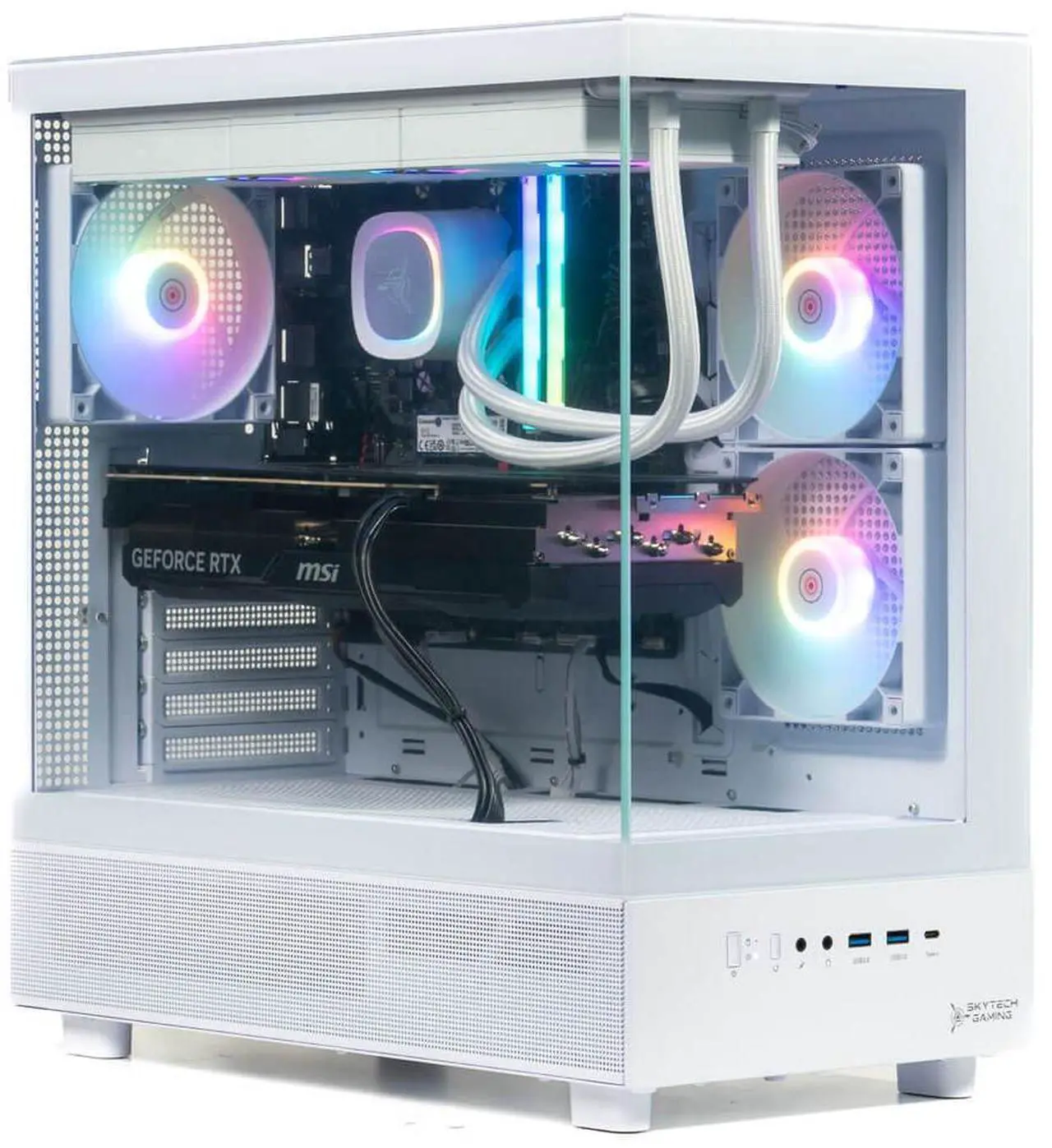 Skytech Azure 3 White Gaming Desktop - Ryzen 7 7800X3D - Nvidia RTX ...