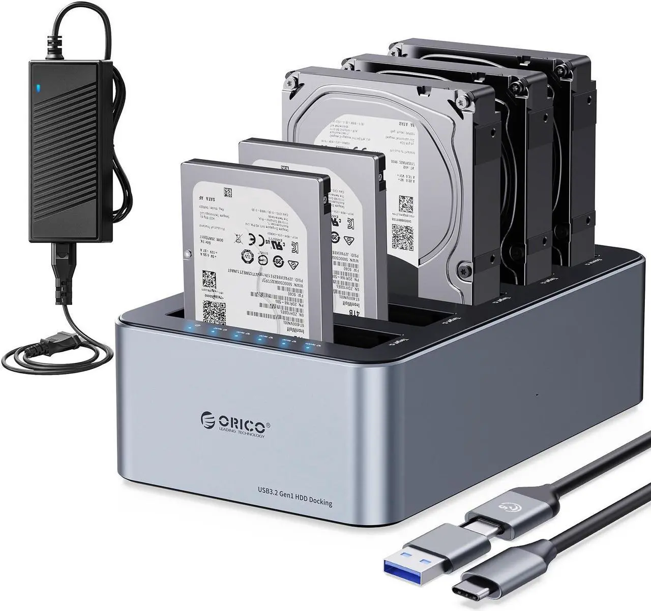ORICO 100TB USB C to SATA I/II/III 5 Bay External Hard Drive Enclosure ...