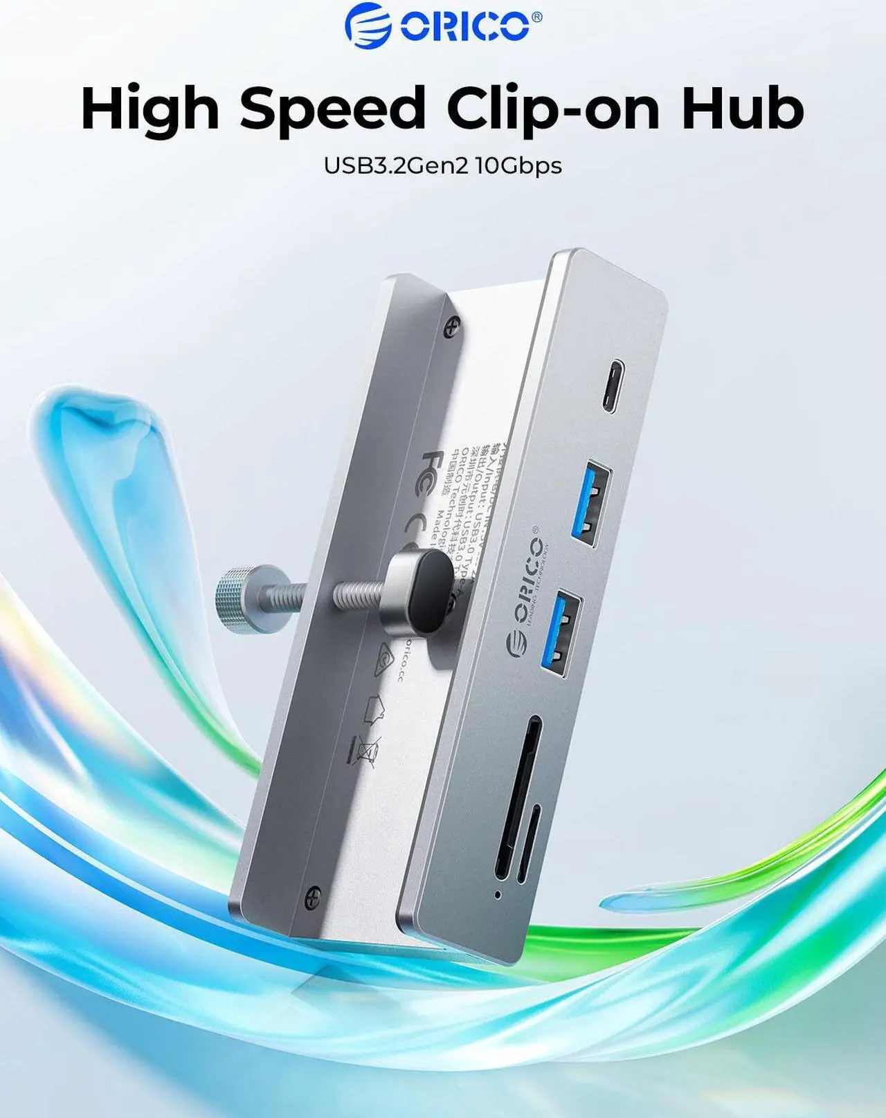 ORICO USB C HUB, Monitor-Edge and Desk-Edge USB 3.0 2-Port & USB C*1 ...