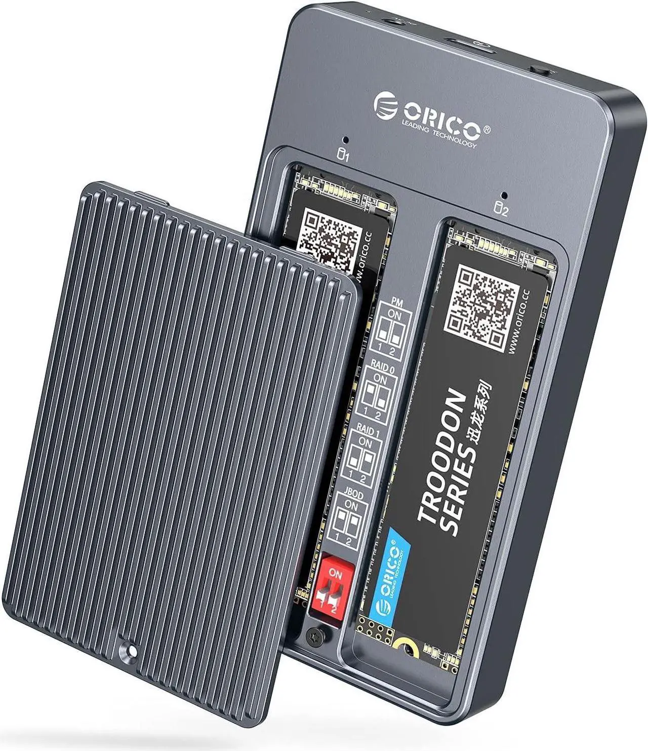 ORICO Dual Bay M.2 SATA SSD Enclosure RAID with PM/Raid0/Raid1/JBOD ...