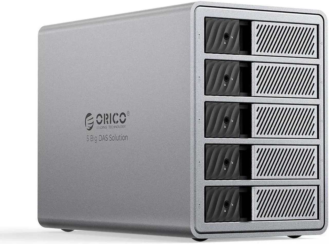 ORICO 5 Bay 3.5" Hard Drive Enclosure USB3.0 5Gbps DAS PRO 150W Power ...