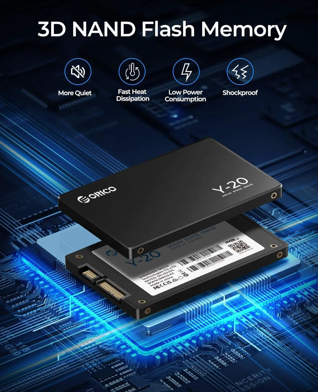 ORICO 2TB 2.5" Internal Solid State Drive SSD-Y20 SATA III 3D NAND ...