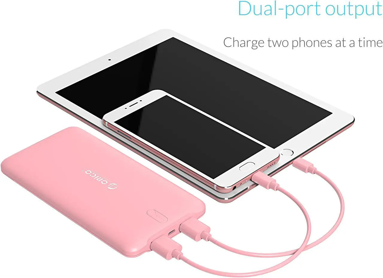 ORICO Dual USB-A 5V2.4A Charger 10000mAh Ultra Slim High External Travel Power Bank with ...