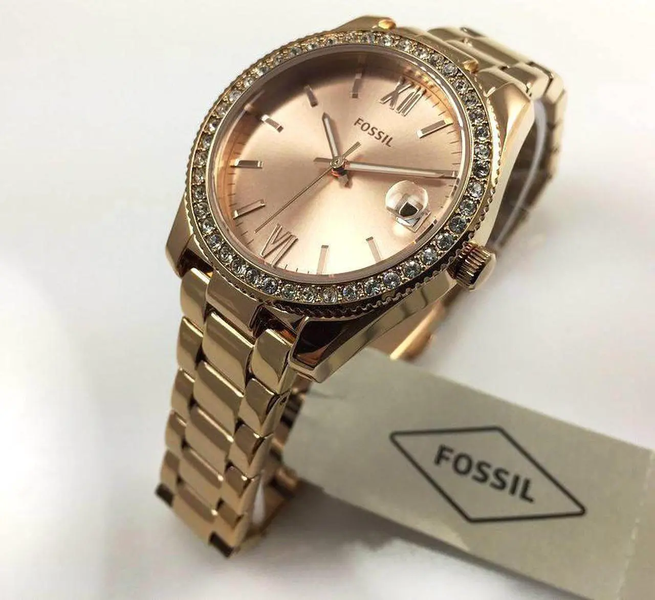 Women's Fossil Scarlette Rose Gold Tone Steel Watch ES4318 - Newegg.com
