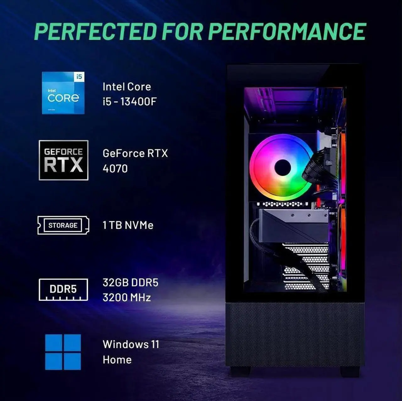 Skytech Azure 2 Gaming PC Desktop | INTEL Core i5 13400F 2.5 GHz ...