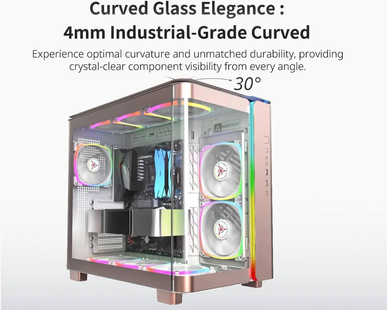 MONTECH, King 95 PRO Dual-Chamber ATX Mid-Tower PC Gaming Case, High ...