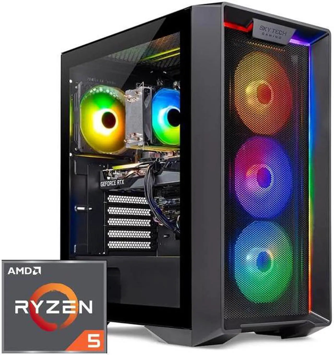 Skytech Nebula Gaming PC Desktop, Ryzen 5 5500 3.6 GHz (4.2GHz Turbo ...