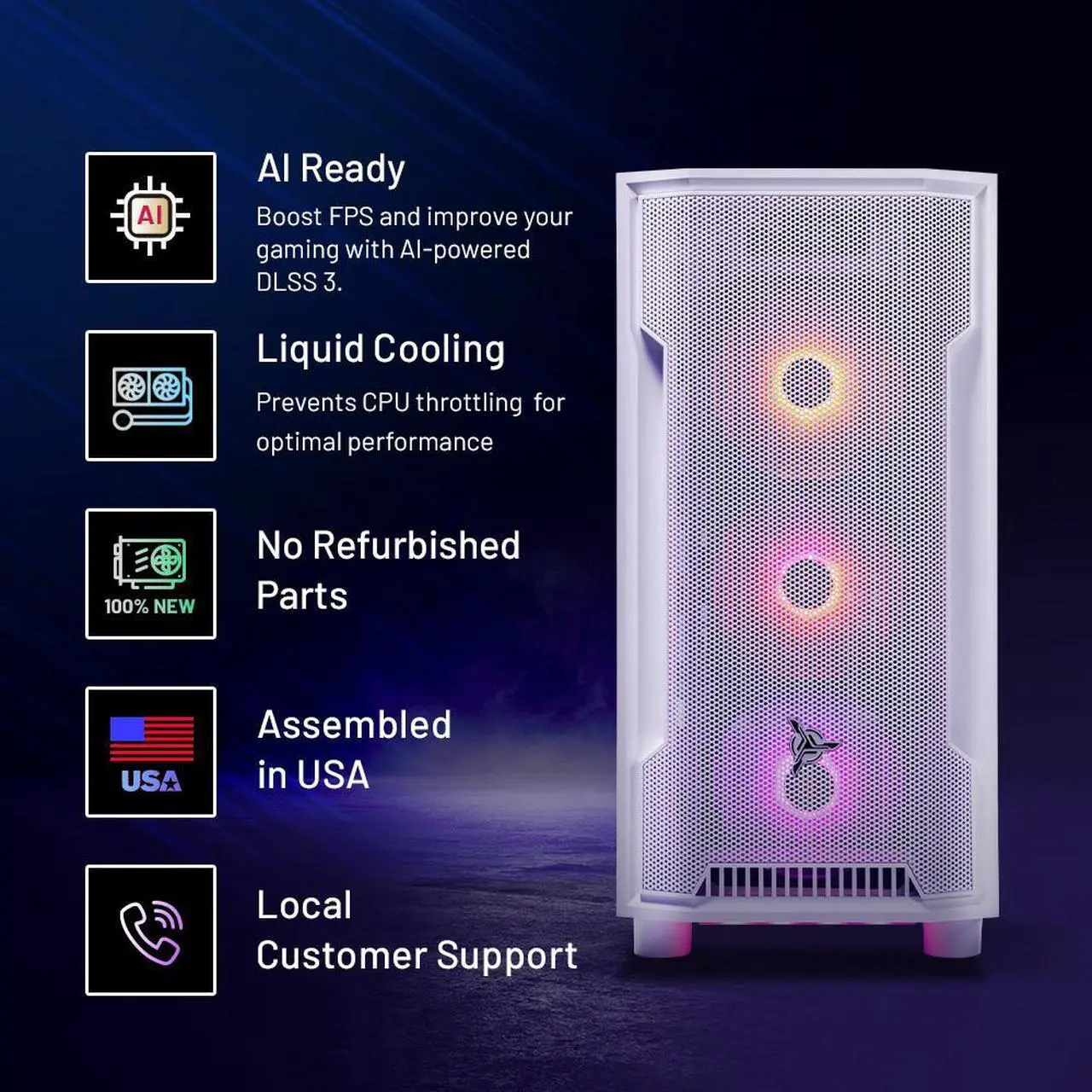 Skytech Archangel Gaming PC Desktop, Ryzen 7 7700X 4.5 GHz (5.4GHz ...