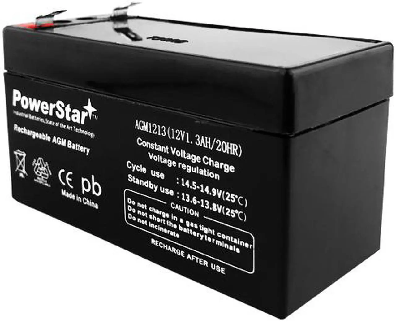 12v 1.3Ah SLA Rechargeable Battery - F1 Terminals - Newegg.com