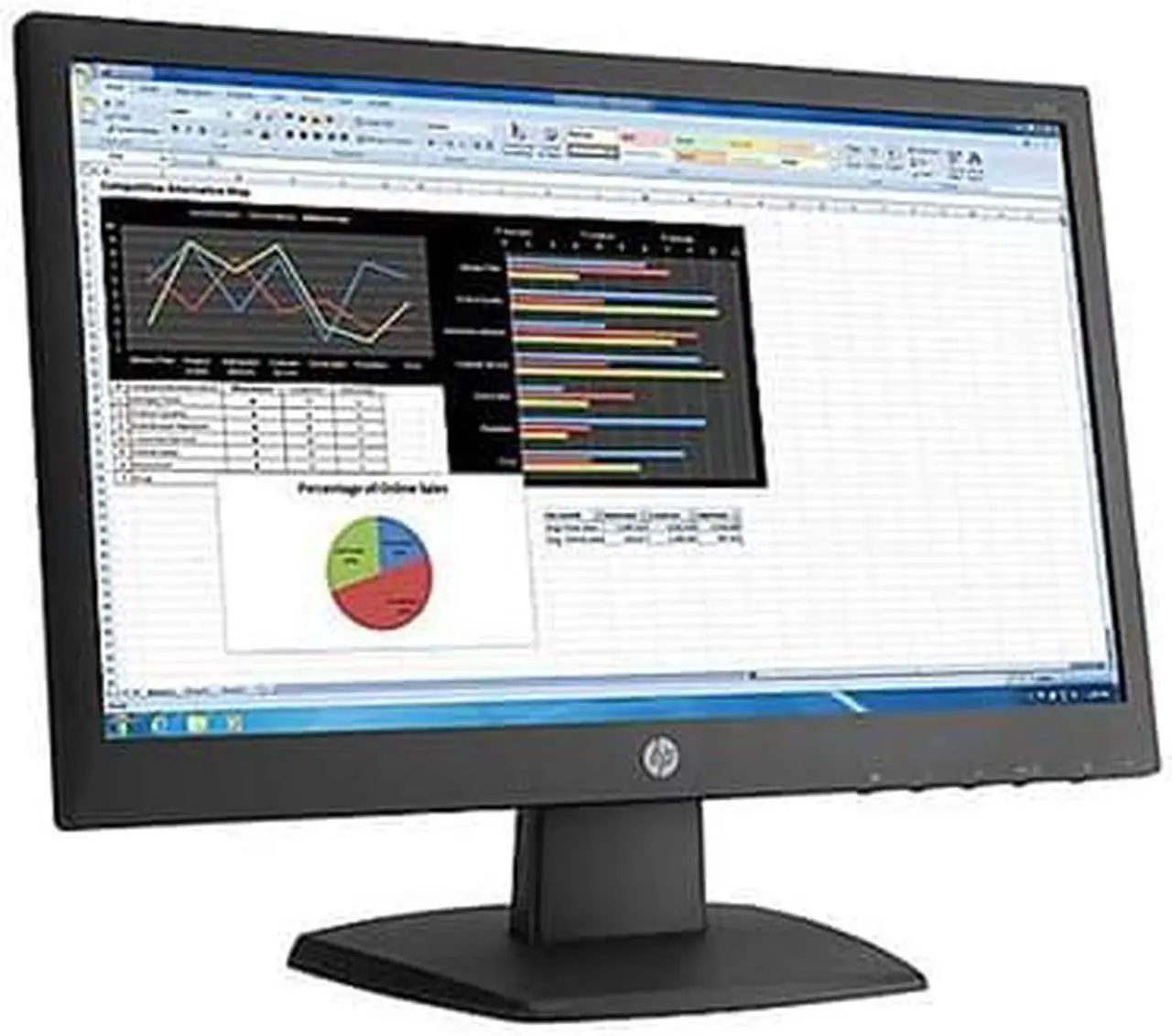 HP V223 Black 21.5" 5ms LCD/LED Monitor, 200cd/m2 Contrast Ratio ...