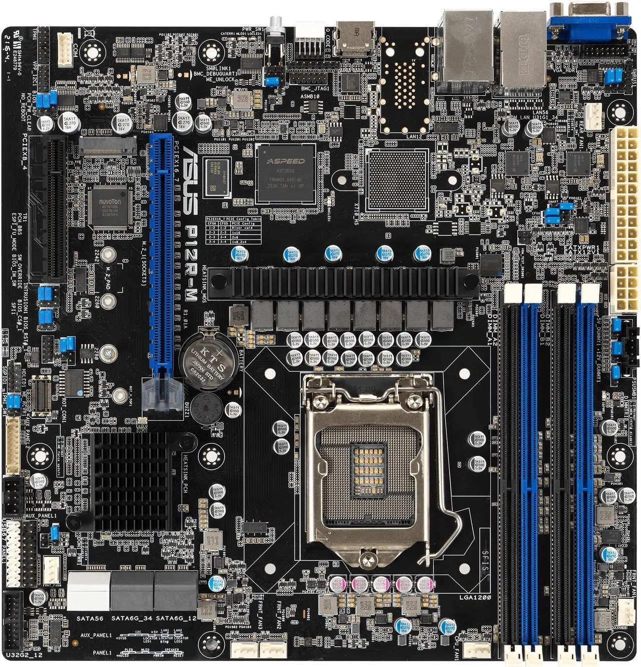 Intel® Xeon® E-2300 LGA 1200 Micro-ATX server motherboard with four ...