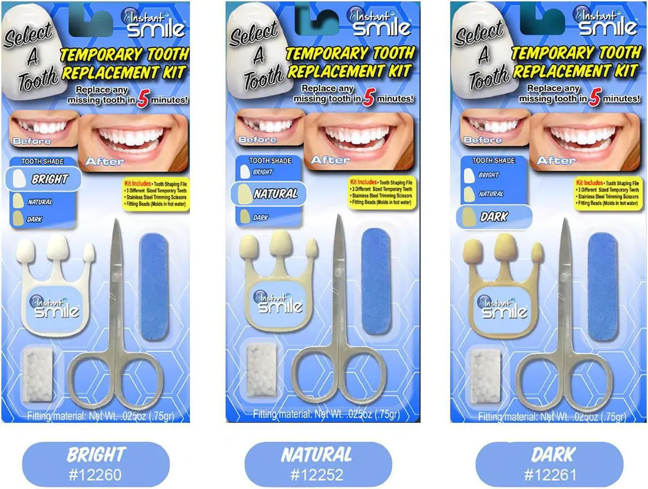 Instant Smile Select A Tooth Temporary Tooth Replacement Kit- Combo ...