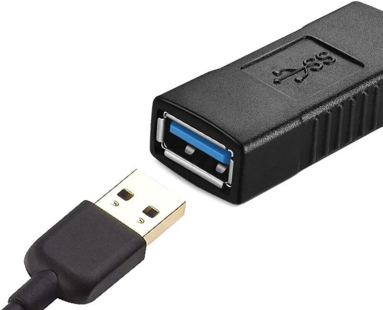 USB 3.0 Type A Female to Female Extension Connector Adapter F/F, Black ...