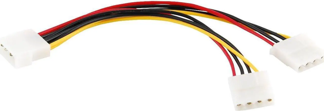 4-pin Molex Male to 2x Female Power Y-Splitter Cable IDE IP4 Extension ...