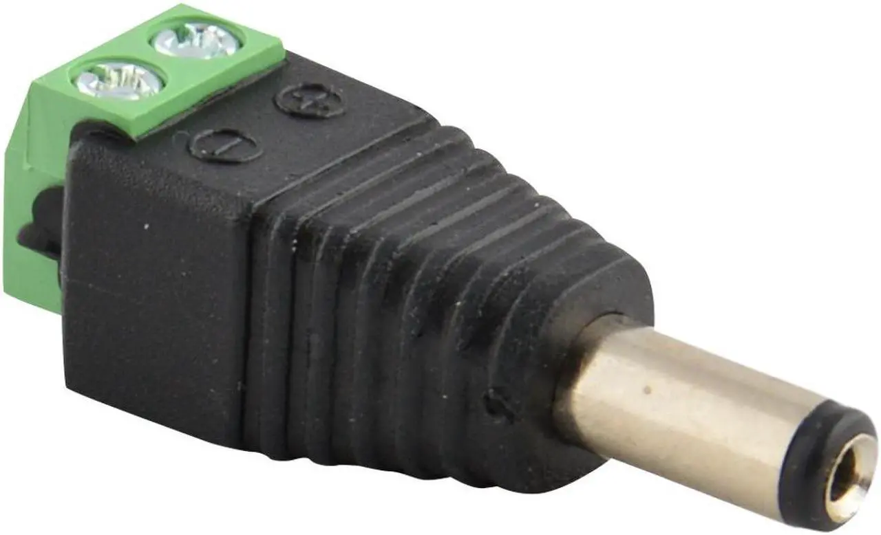 Male Led Connector Plug Jack Adapter 2.1x5.5mm for 5050 LED Strip DC ...