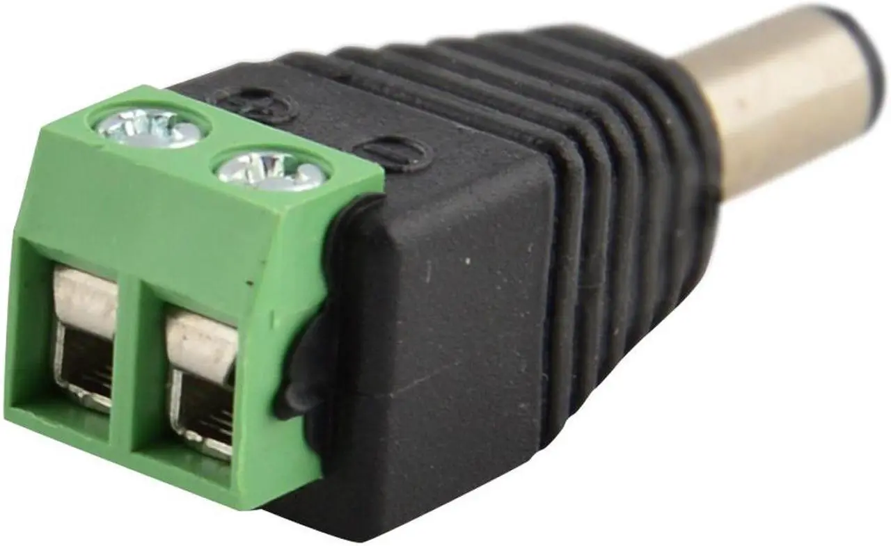 Male Led Connector Plug Jack Adapter 2.1x5.5mm for 5050 LED Strip DC ...