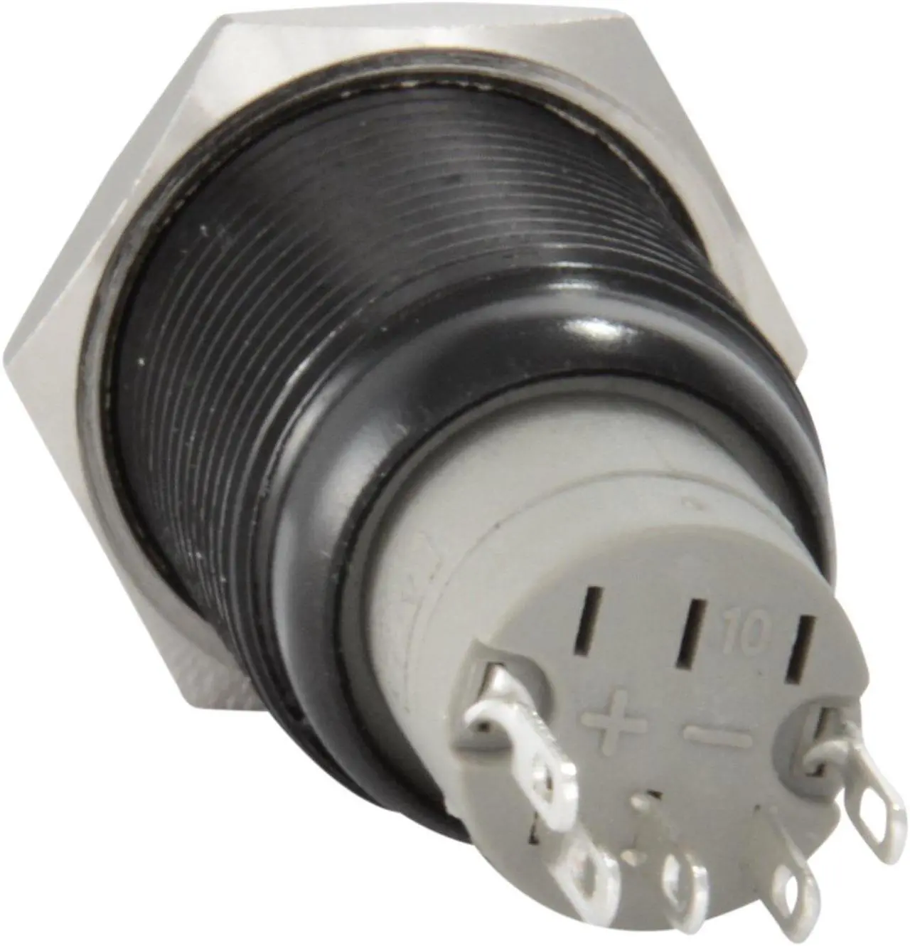 16mm 12V LED Momentary Push Button Black Metal Power Switch, Red ...
