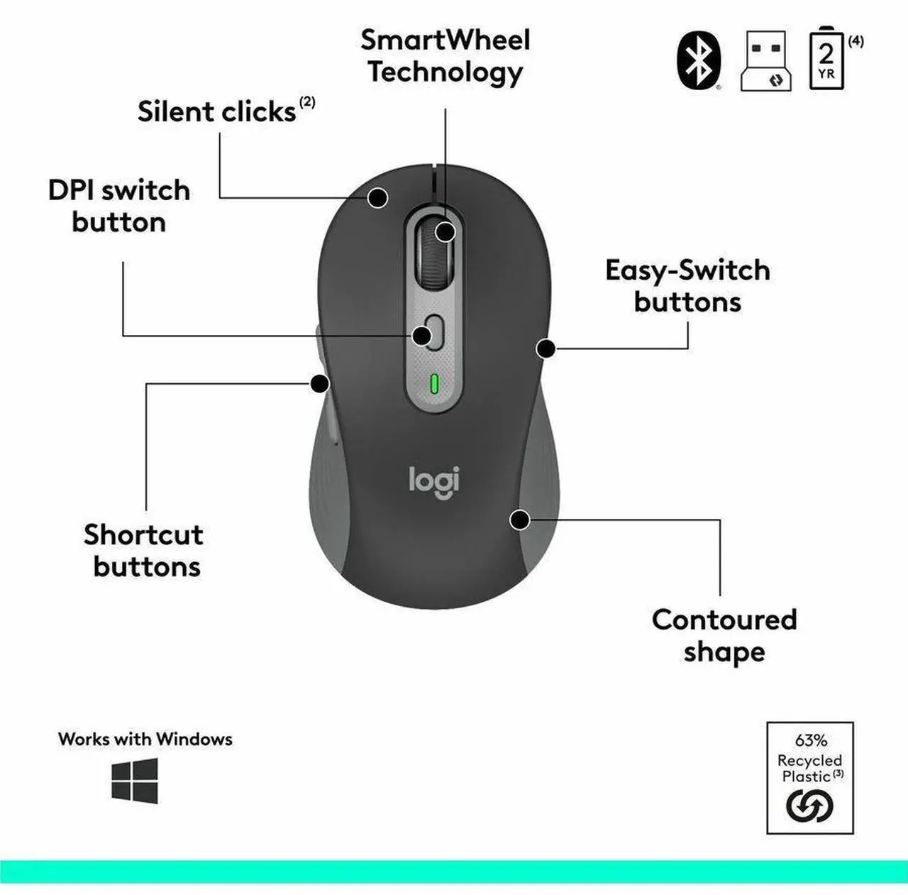 Logitech Signature Slim MK955 Combo for Business, Copilot Edition ...