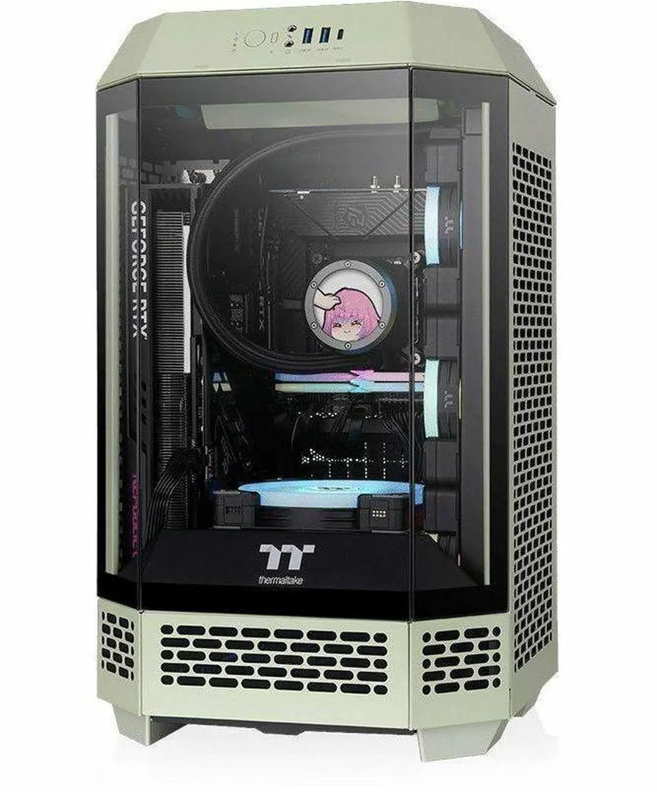 Thermaltake Tower 250 Matcha Green Mini-ITX Mini Tower 2x120mm CT Fans ...