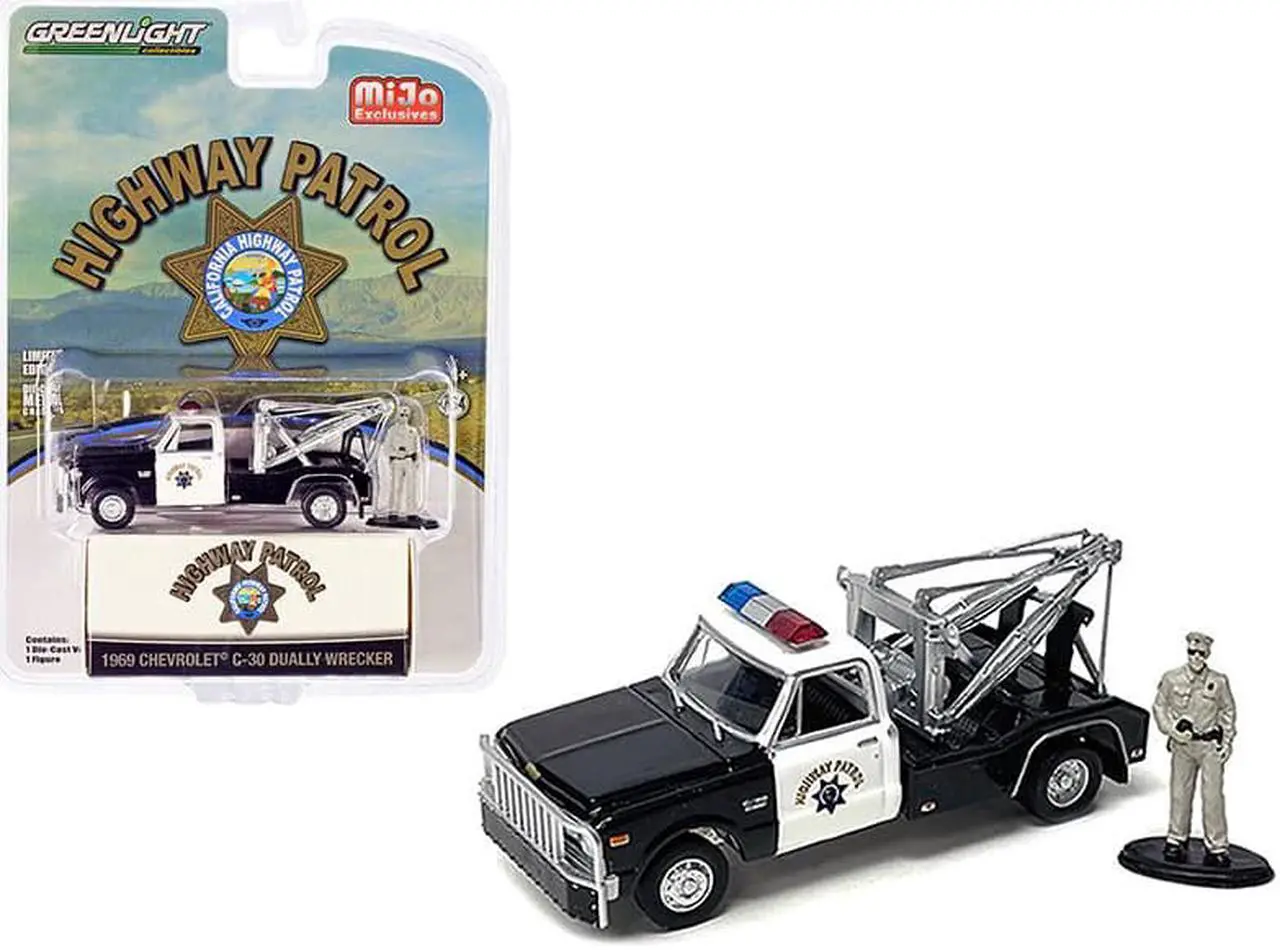 1969 Chevrolet C-30 Dually Wrecker Tow Truck Black and White CHP ...