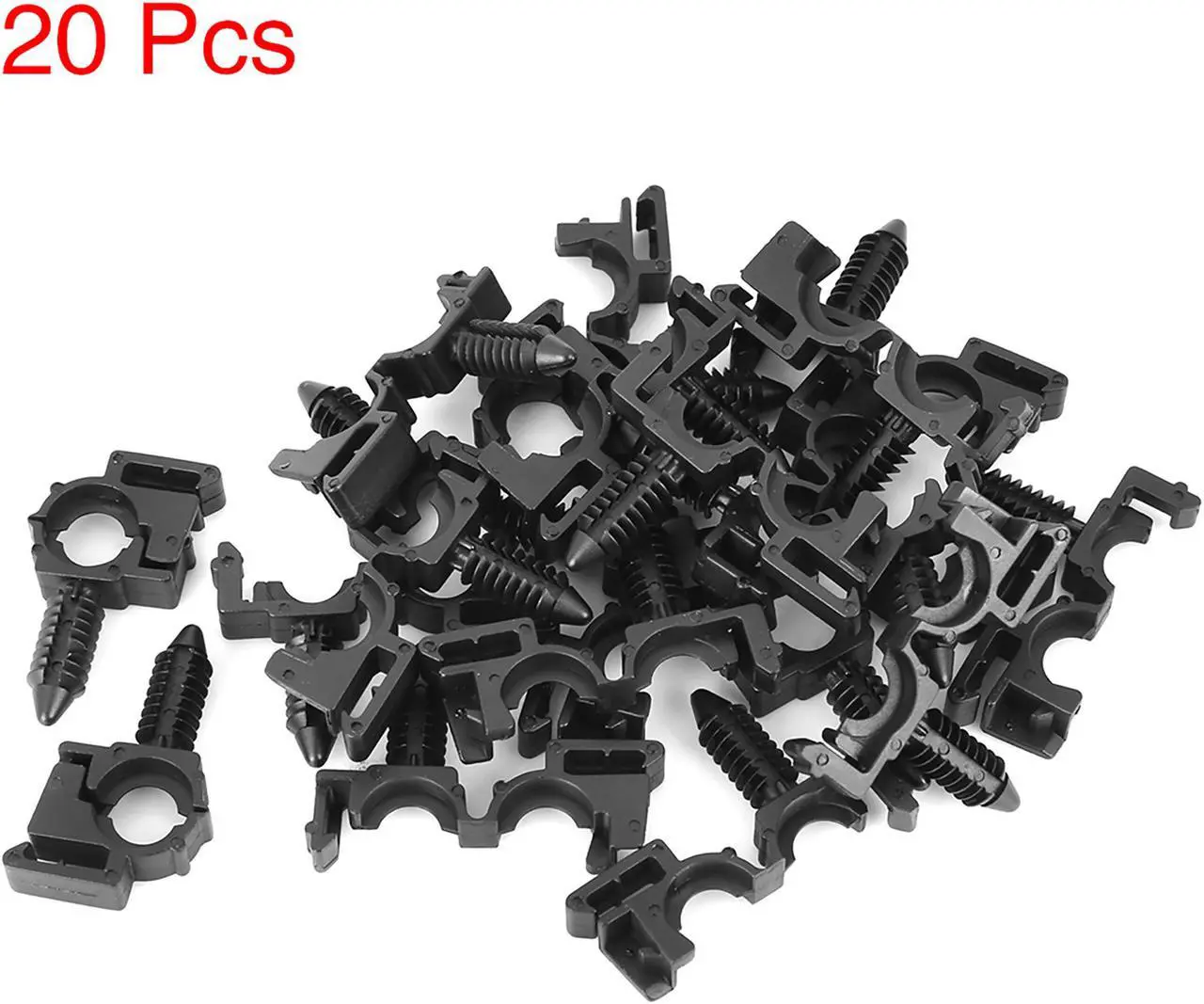 20pcs 40.6mm Black Plastic Car Wiring Harness Moulding Retainer Clip ...