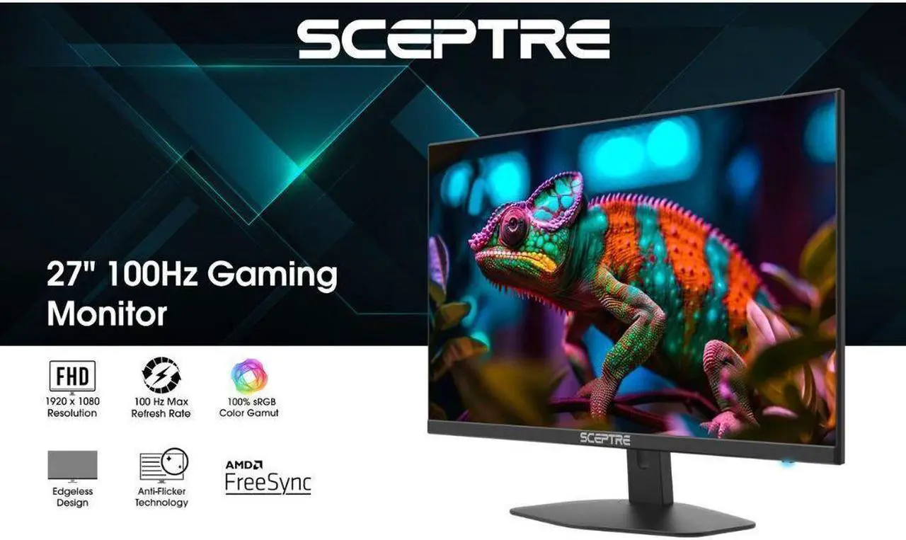 Sceptre New 27-inch Gaming Monitor 100Hz 1ms DisplayPort HDMI x2 100% ...