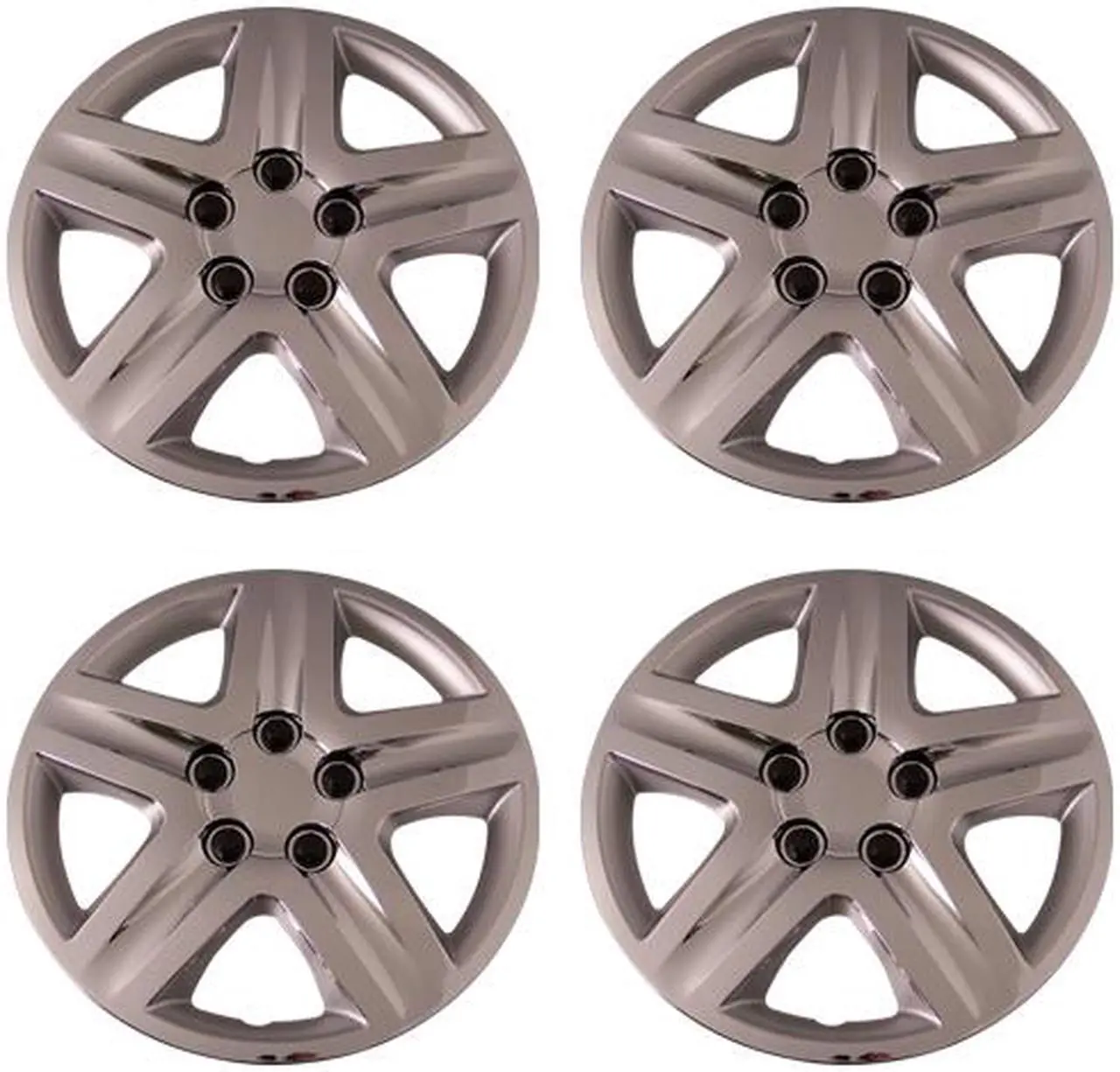 Set of 4 Chrome 16 Inch 5 Spoke Replica of Impala Hubcaps with Metal ...