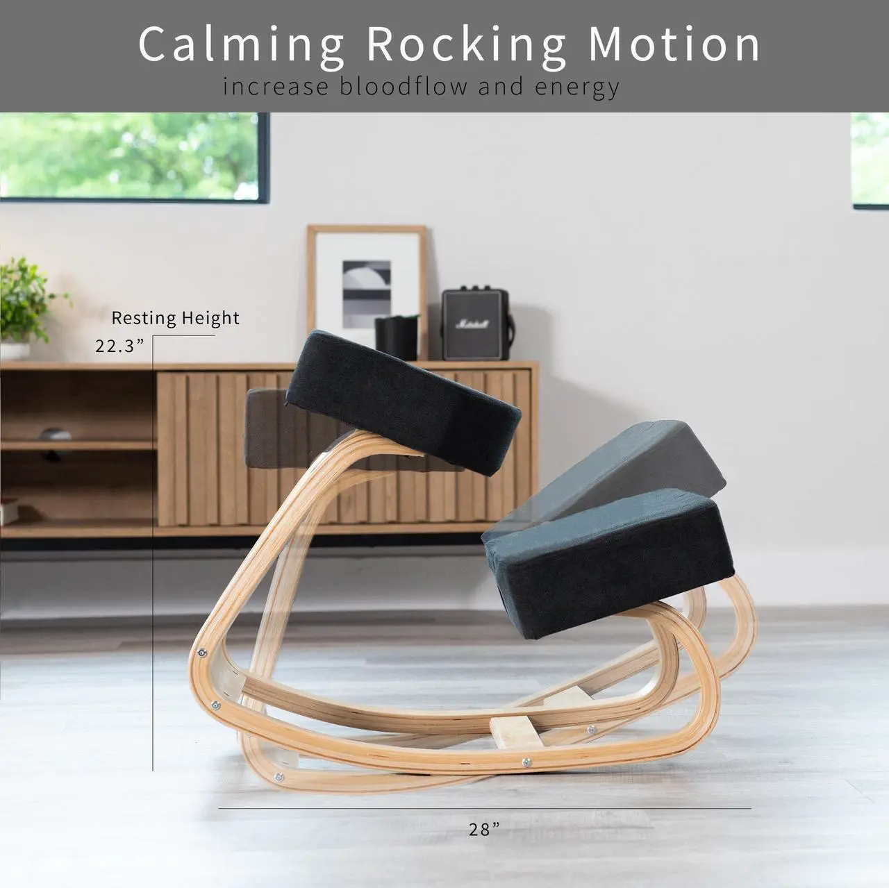 VIVO Ergonomic Wooden Rocking Kneeling Chair, Rocker Stool for Home and ...