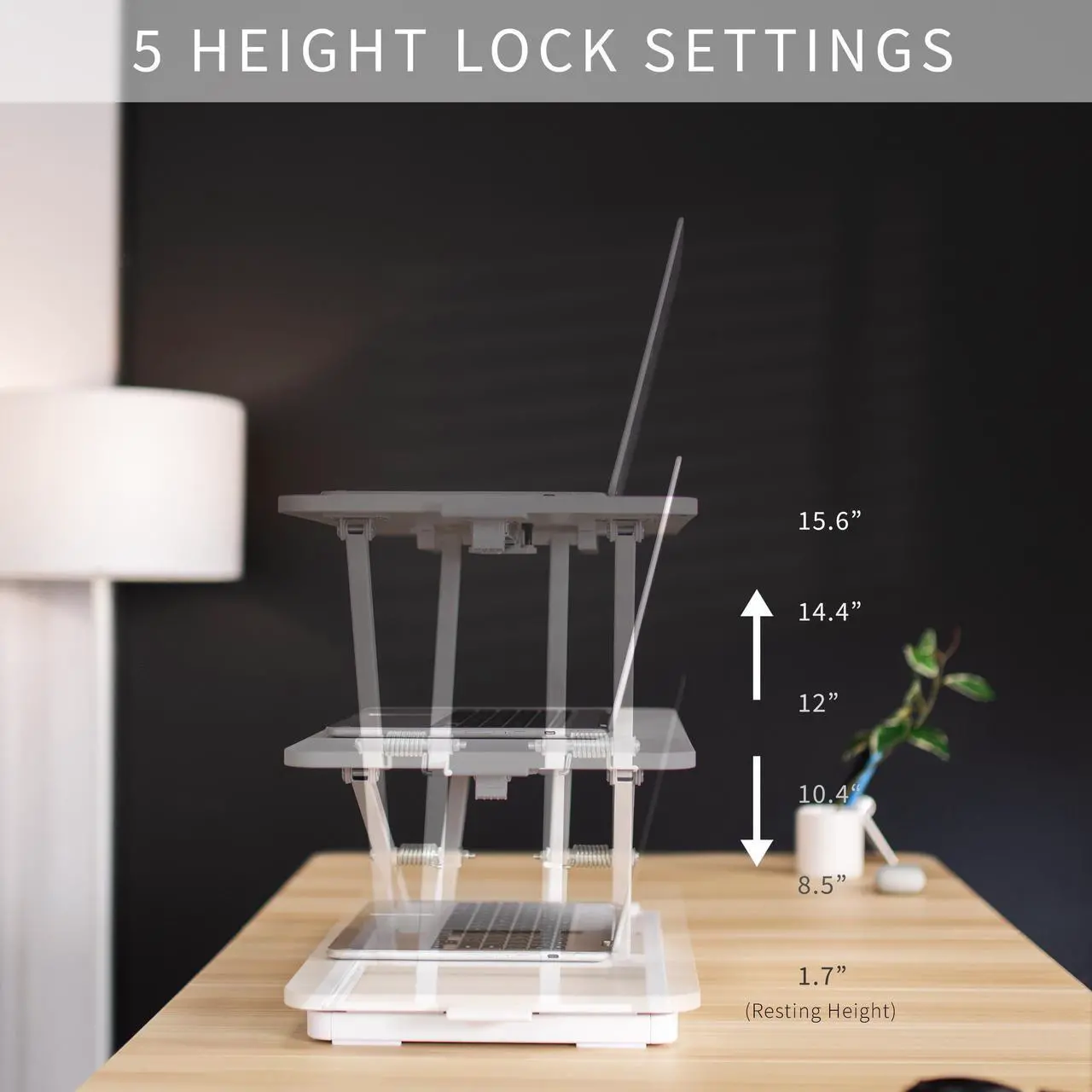 VIVO White Ergonomic Single Top 24" Scissors Lift Keyboard and Mouse ...