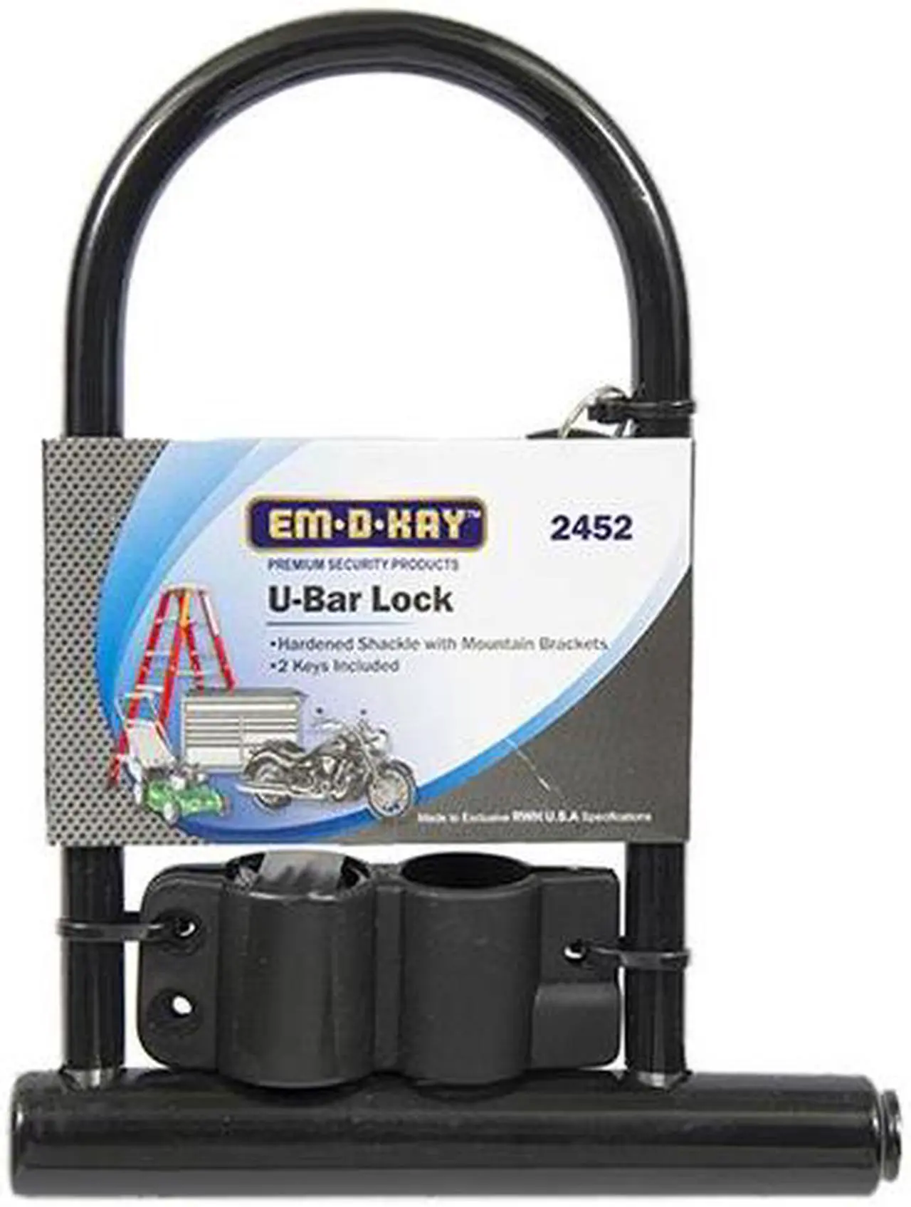 Em-D-Kay 2452 Medium U-Bar Lock With Hardened Shackle And Mounting ...