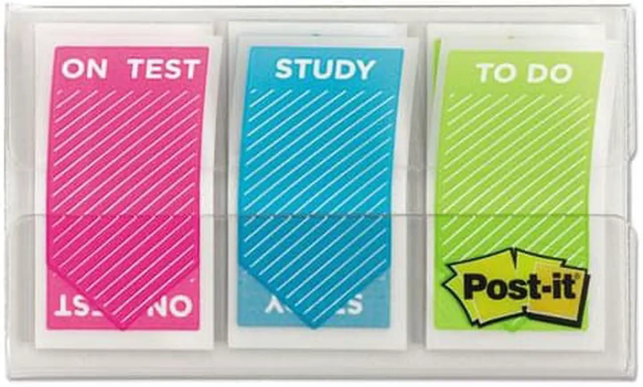 Post-it Flags 680STUDY, Study Memo Page Flags with Message, Assorted ...