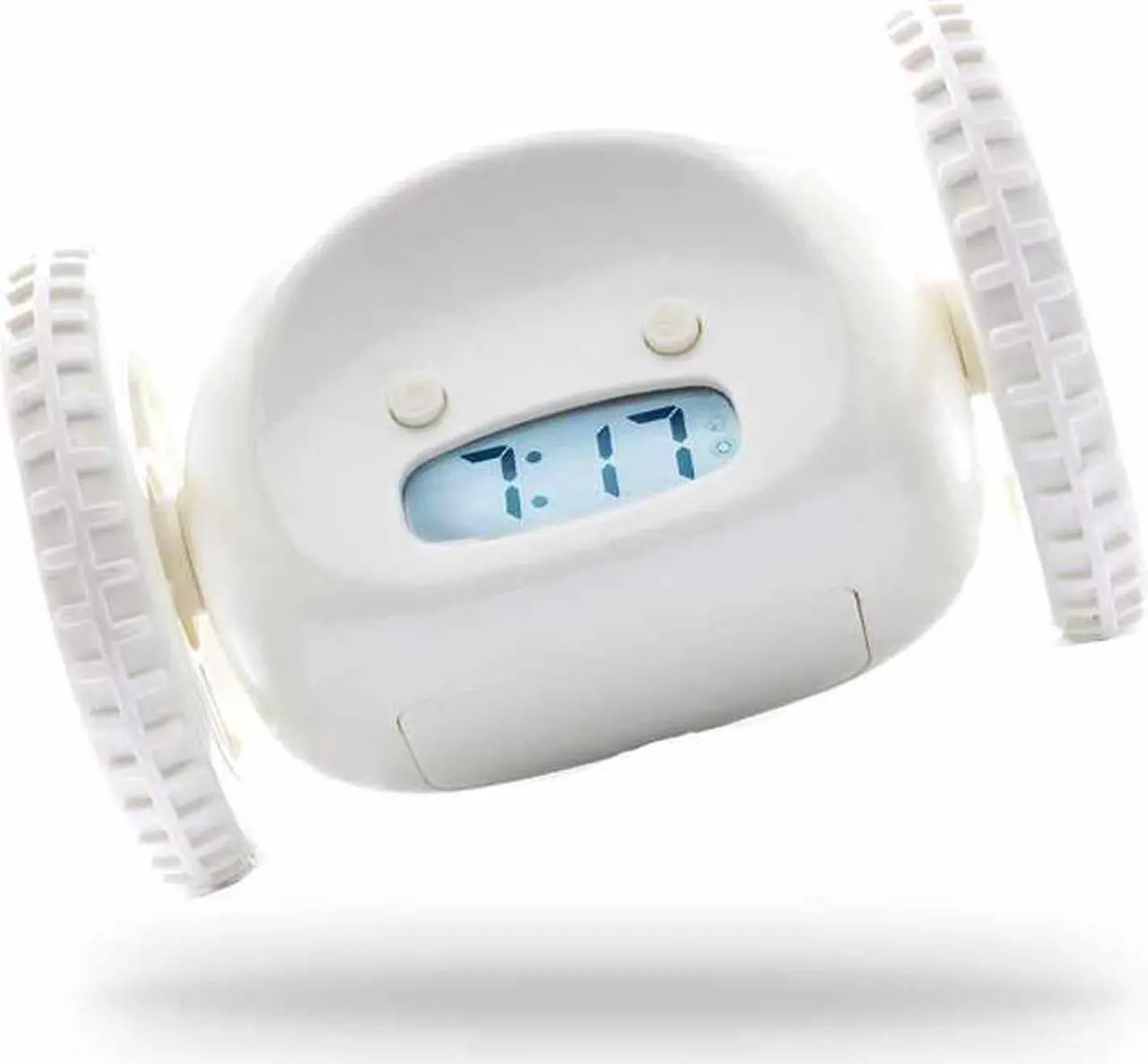 Clocky Alarm Clock on Wheels - White - (Extra Loud for Heavy Sleeper ...