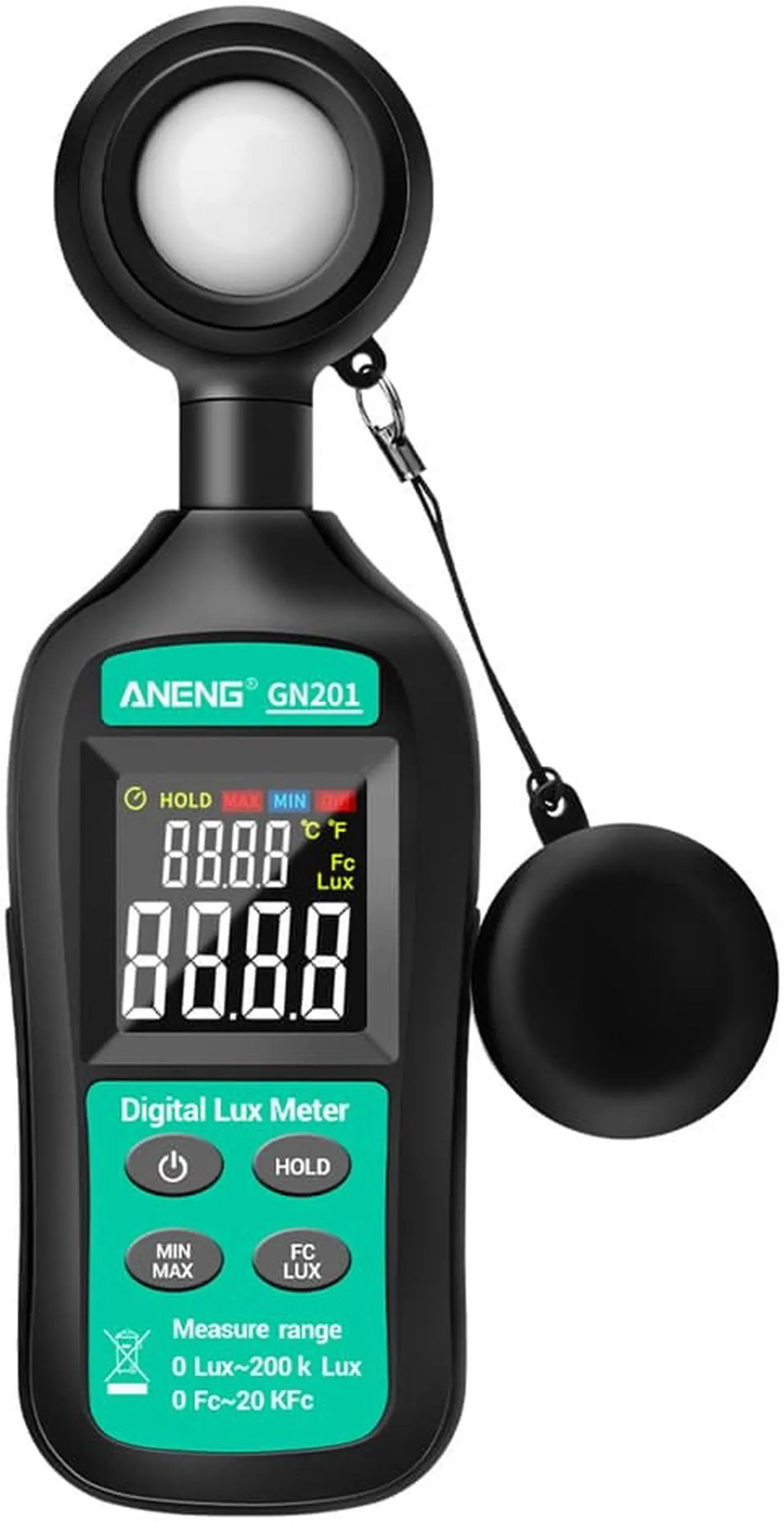 ANENG GN201 Luxmeter Digital Light Meter 200K Lux Meter Photometer uv ...
