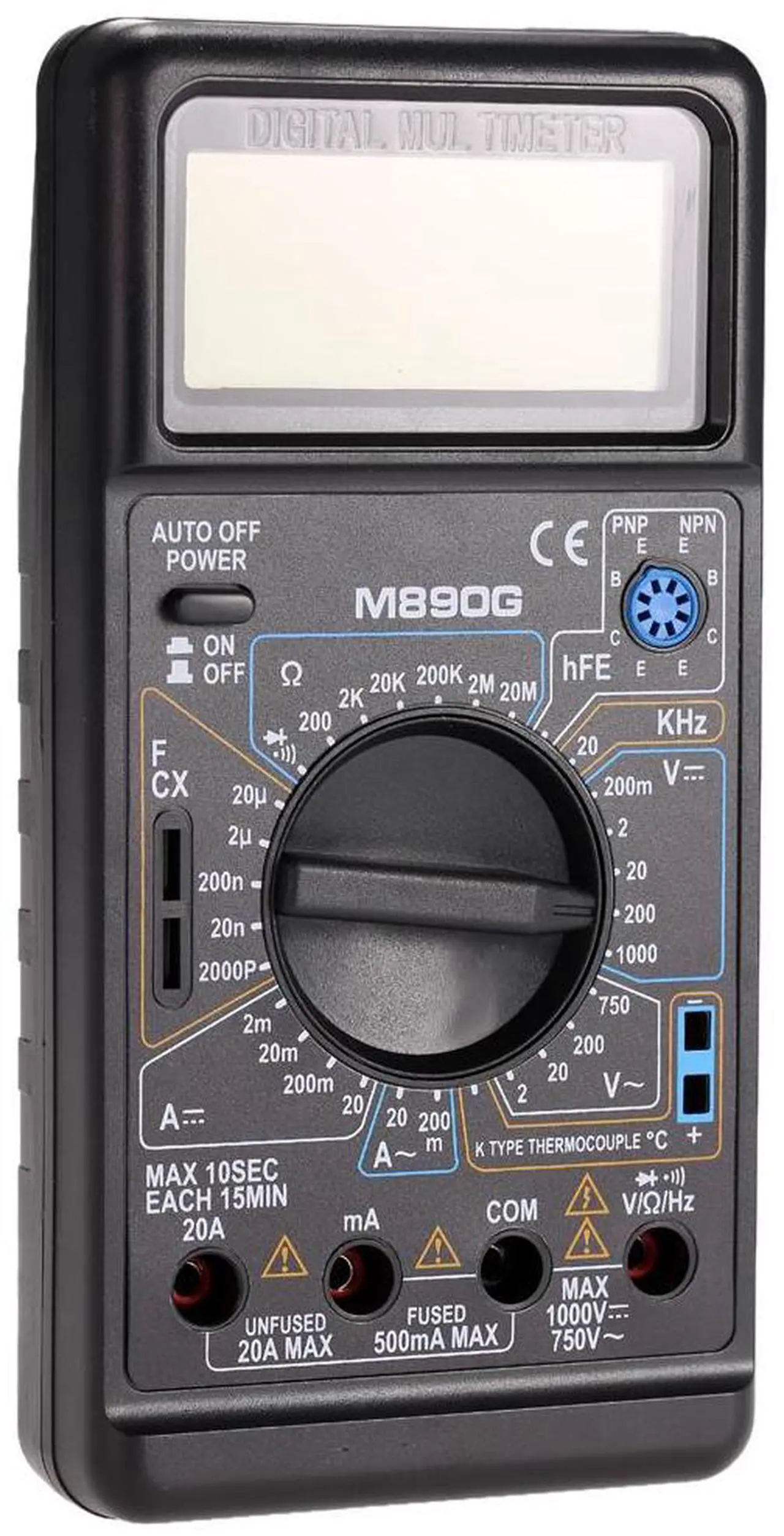 M890G Digital Multimeter DMM AC DC Volt Amp ohm Temperature Meter ...