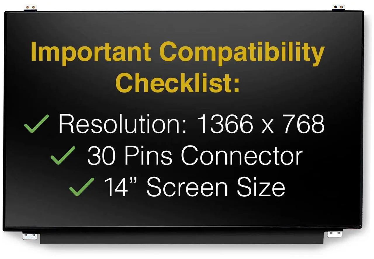 LCDBros Replacement Screen For LTN140AT29 30 Pins HD 1366x768 Glossy ...