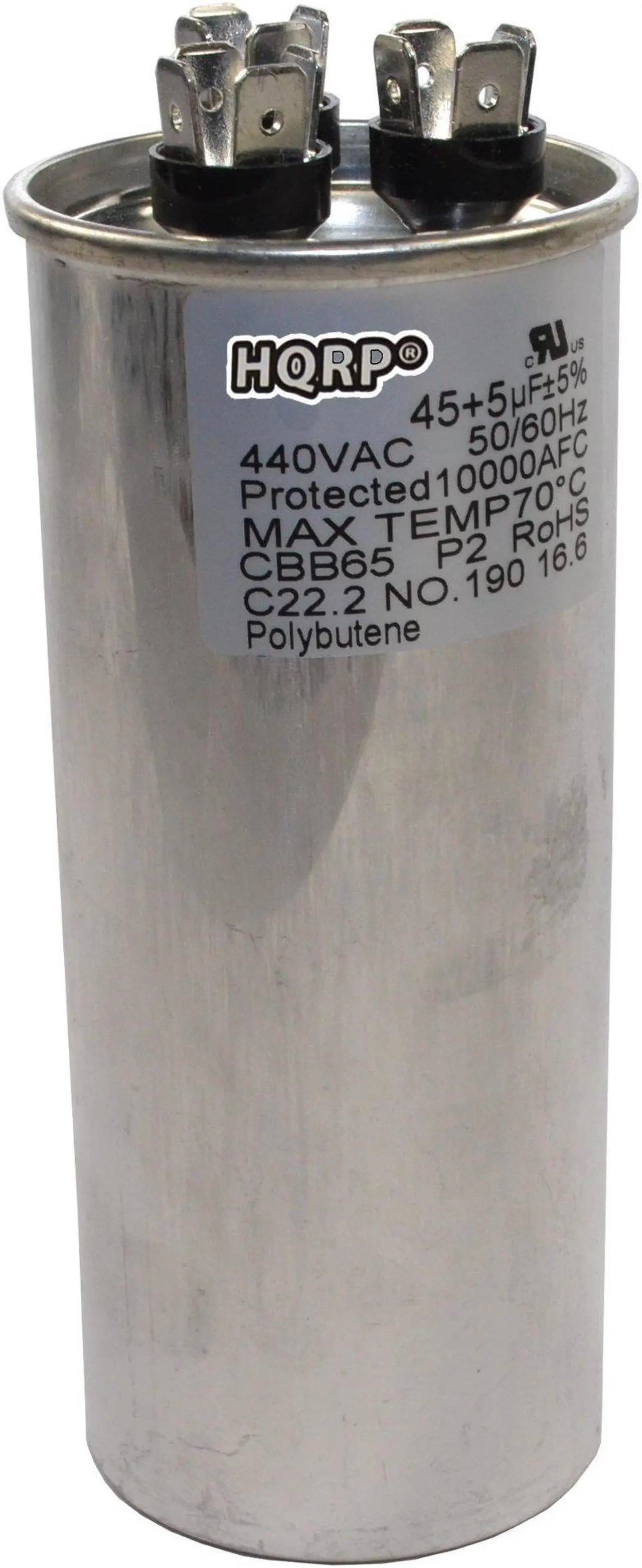 HQRP 45uf 5uf 370-440V Dual Run Capacitor CBB65 AC Electric Motor Start ...