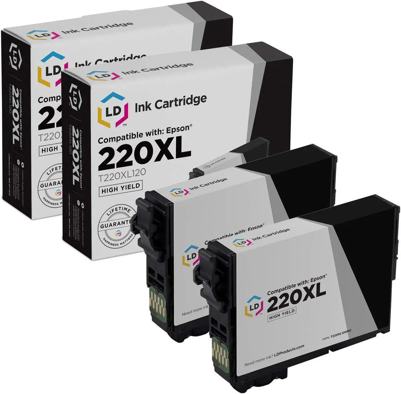 LD Products Replacement for Epson 220XL Ink Cartridges 220 XL T220XL120 ...