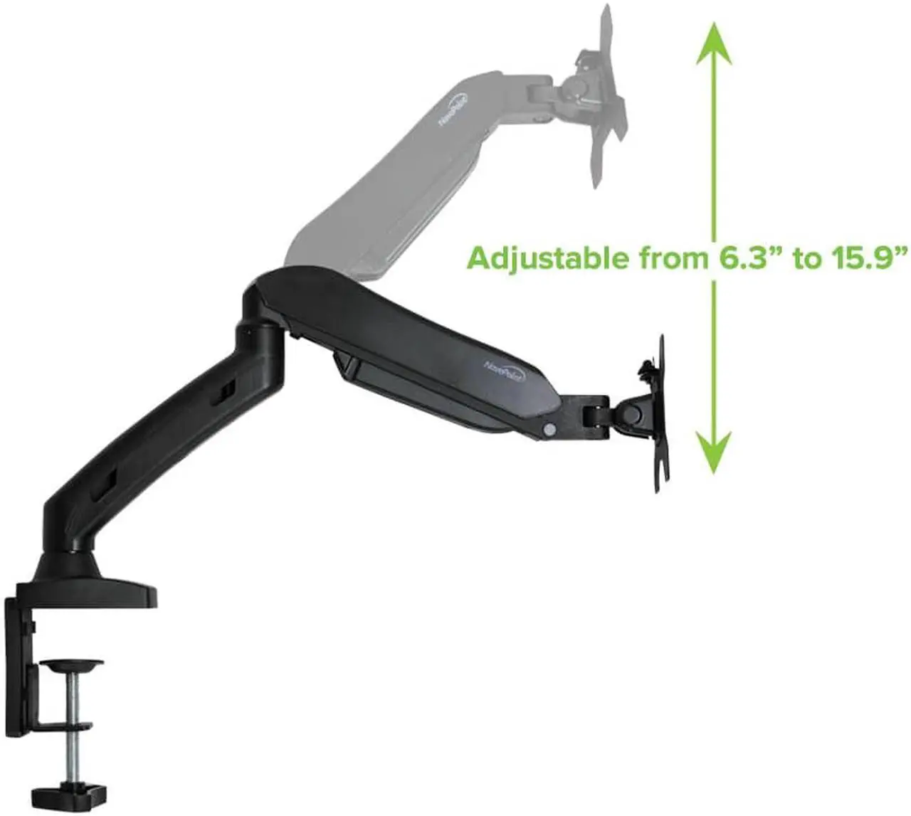 navepoint fully adjustable gas spring cclamp lcd monitor sitstand desk ...